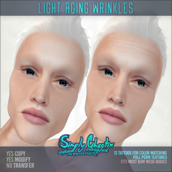Second Life Marketplace - GIFT [SC] Slight Aging Face Wrinkles BoM+EvoX